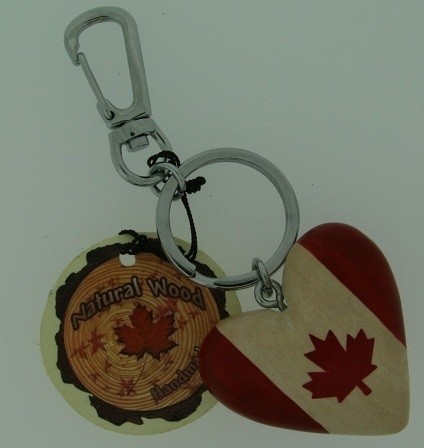 K/C WOOD HEART CND FLAG